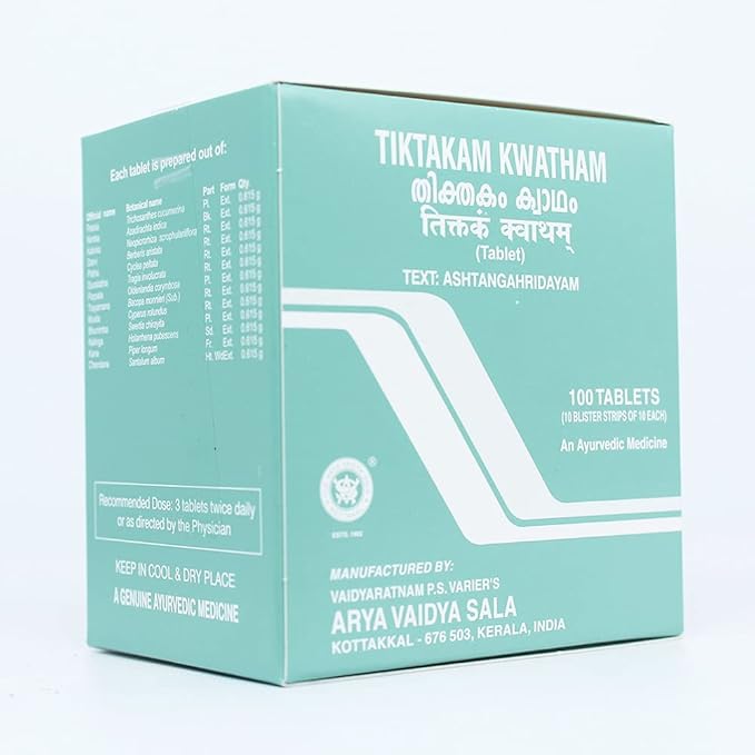 Kottakkal Arya Vaidya Sala Tiktakam Kwatham Tablet - 100 tabs – AyushKart