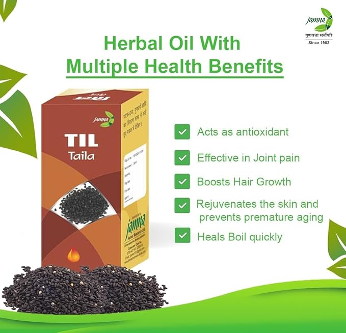 Jamna Herbal Til Taila | Pure Sesamin Oil - 100 Ml | Pack of 3 – AyushKart