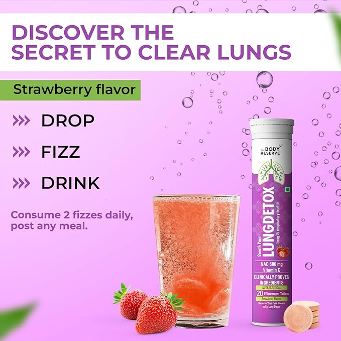 The Body Reserve Lung Detox Effervescent Tablets Strawberry Flavour ...