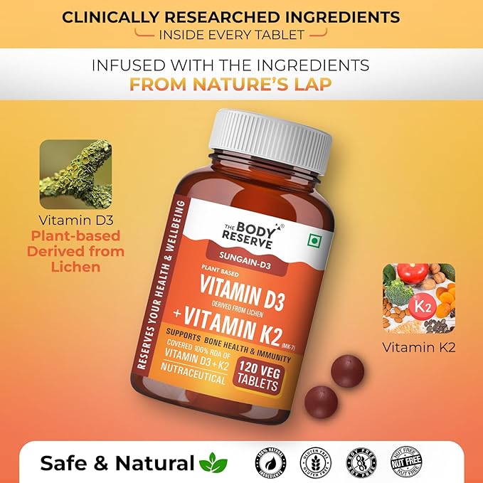 The Body Reserve Vitamin D3 K2 MK7 - 120 tabs – AyushKart
