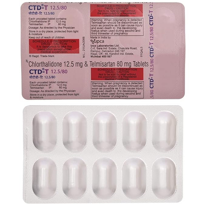 IPCA CTD-T 12.5/80 - Strip of 10 Tablets – AyushKart