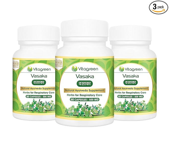 VitaGreen Vasaka 500 mg - 60 Capsules - Pack Of 3 – AyushKart