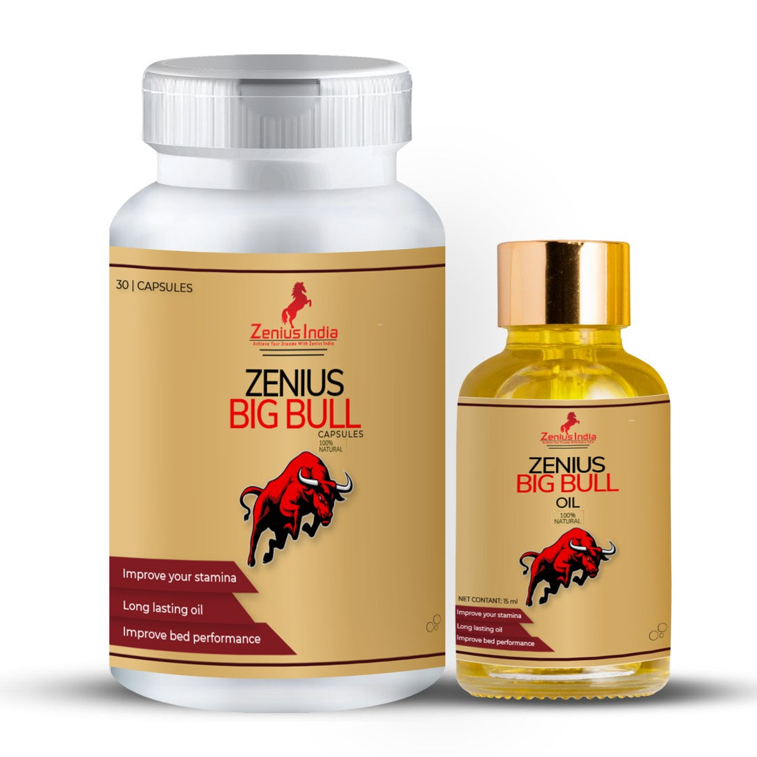 Zenius India Big Bull Capsules & Oil Combo – AyushKart