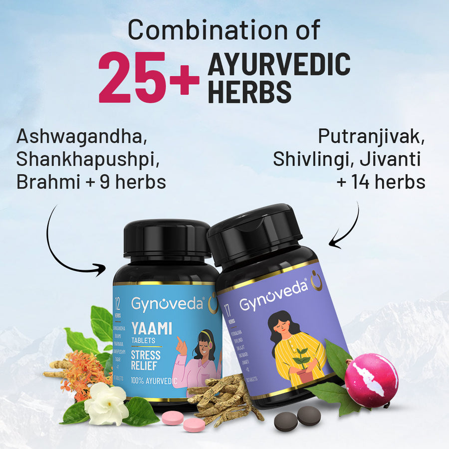 Gynoveda Yaami Ayurvedic Tablets & Jeehv Ayurvedic Tablets Combo ...