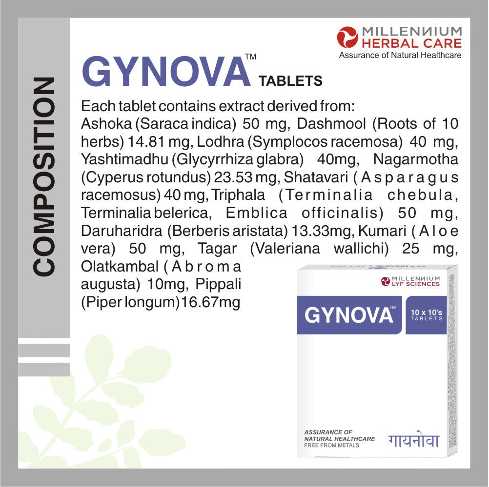 Millennium Herbal Gynova Tablets - 100 Tablets – AyushKart