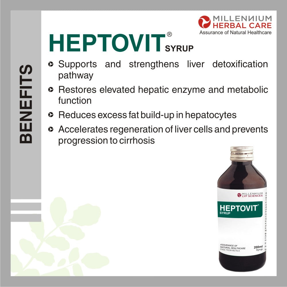 Millennium Herbal Heptovit Syrup - 200 ml (Pack of 3) – AyushKart