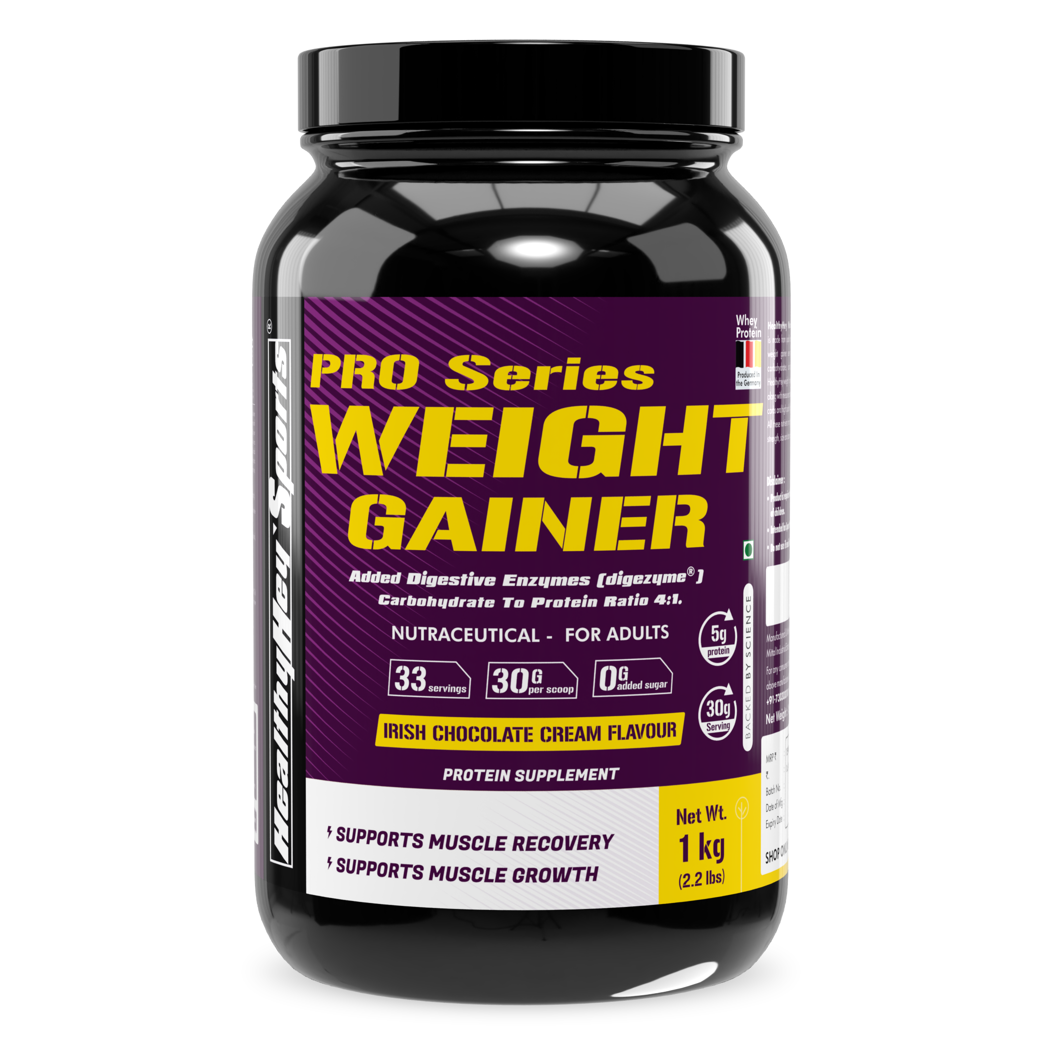 Healthyhey Weight Gainer with Complex Protein Mix - Sugar Free - 1 Kg ...