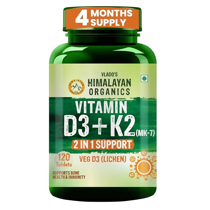 Himalayan Organics Plant Based D3 + K2 Capsules - 120 Tabs – AyushKart